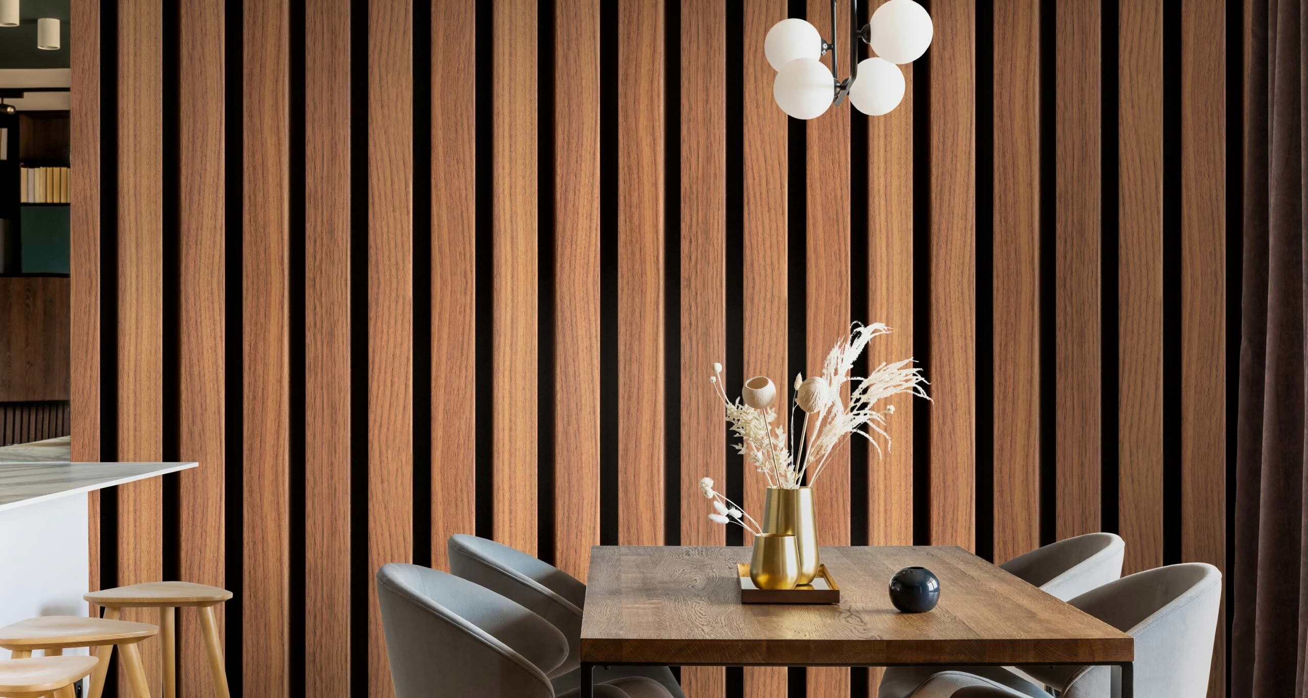Tapete LESENI LAMELE Imitacija 3D DESK svetel hrast, 53x300cm
